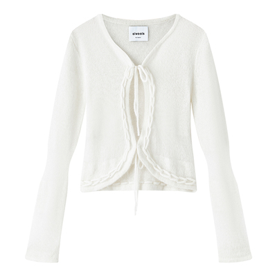 ALWOOLS条纹撞色V领针织开衫