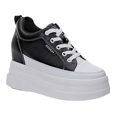 圣恩熙学院风内增高圆头小白鞋