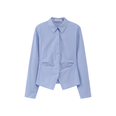 西町村屋韩系收腰设计衬衣2026春新款休闲舒适时尚衬衫XABA10920