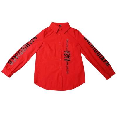 新款长袖棉衬衫印花时尚宽松上衣