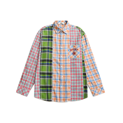 GUUKA&CBC街舞联名格子长袖衬衫男 伯远同款复古怀旧衬衣外套宽松