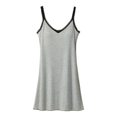 莫代尔蕾丝吊带睡裙女夏带胸垫