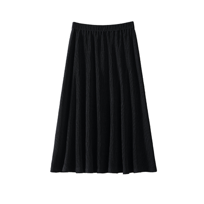 OSA欧莎黑色肌理感半身裙