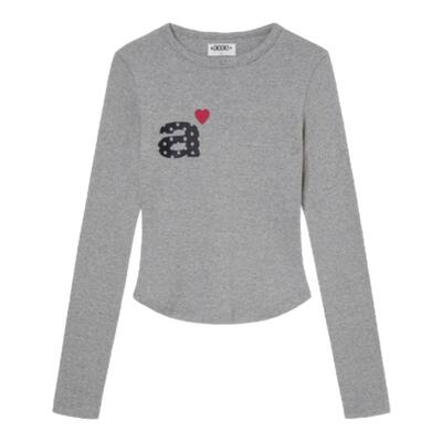 【现货】Nothing Written Narchi韩国小众aeae长袖女爱心印花上衣