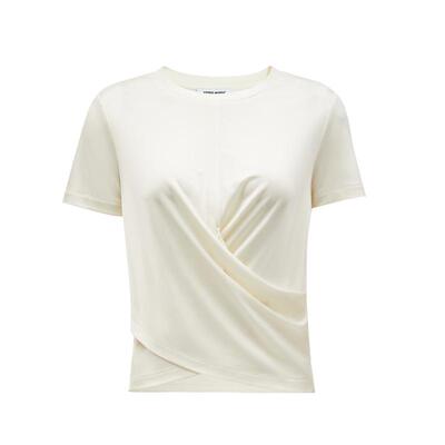 vq区绫致Vero ModaT恤女25春夏丝光质感面料交叉设计短袖T恤百搭