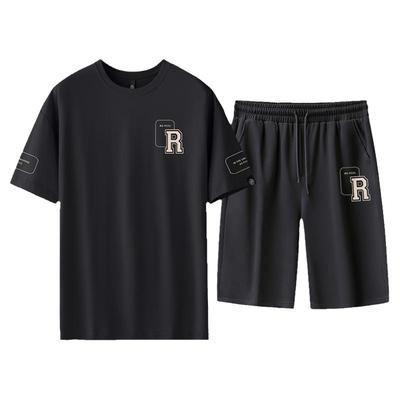 胖子短袖夏季休闲套装