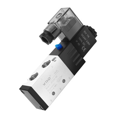 4V双电控中封电磁阀三位五通控制