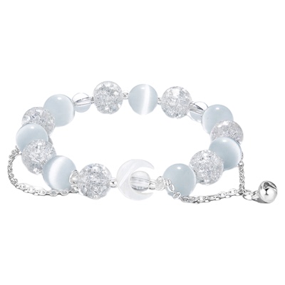 zeroline贝壳月牙猫眼石手链女