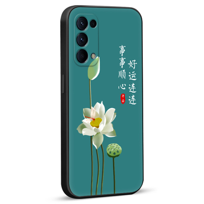 彧玺适用于opporeno5手机壳pegm00新款国风磨砂pegt00全包防摔reno5k彩绘软壳findx3lite网红保护套男女简约