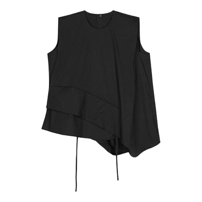 奢定SHX夏季无袖荷叶边衬衫女