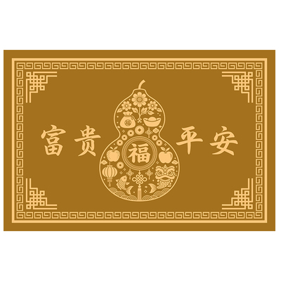 土黄色入户门地垫中式葫芦皮革pvc玄关防滑免洗可擦耐脏家用脚垫