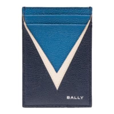 BALLY巴利男士Flag蓝色皮革卡包