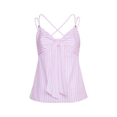 粉白条纹复古好莱坞女明星背心