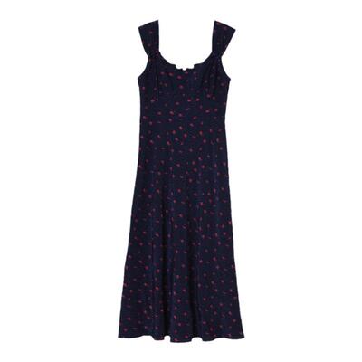 无袖碎花连衣裙碎花环保面料