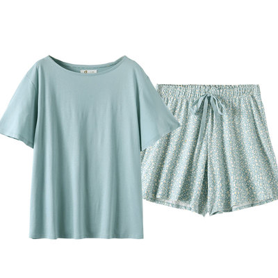 薄款短袖夏天外穿套装冰丝睡衣