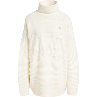 阿迪达斯女士简约宽松保暖针织衫