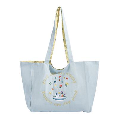 双面刺绣休闲百搭大学生购物袋