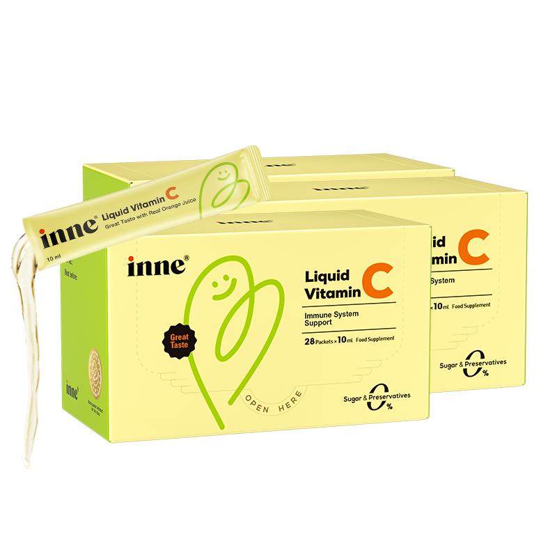 【自营】inne维生素c婴儿童补VC提升自护0糖0防腐 28条/盒*3_虎窝淘