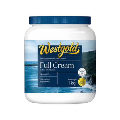 伊利牧恩Westgold新西兰进口全脂/脱脂速溶冷泡生牛乳奶粉1kg/罐