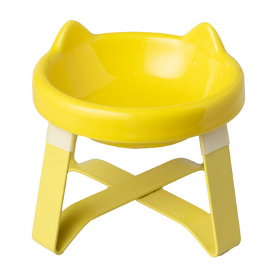 马卡龙猫耳高脚飞碟陶瓷猫狗碗