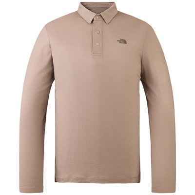 北面男美利奴羊毛长袖POLO衫