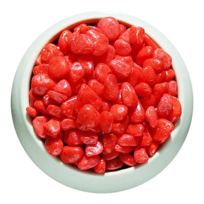 红色黑色彩色小石子多肉花盆铺面