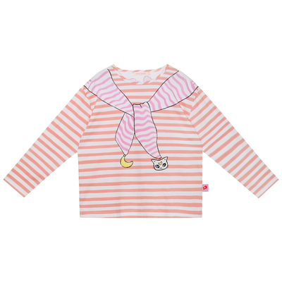 【魔法披肩】条纹印花打底T恤