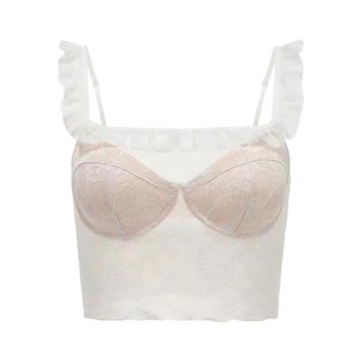 法式软钢圈可外穿蕾丝吊带内衣