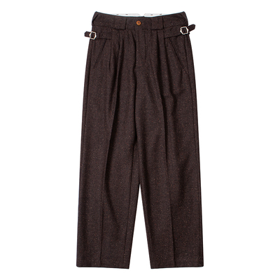 Secondorder复古花呢双褶长裤