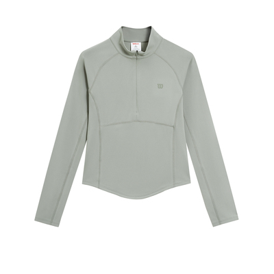 Wilson威尔胜官方春季女士亲肤半拉链紧身网球运动针织长袖T恤