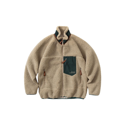 PRIDEUNION撞色刺绣抓绒夹克