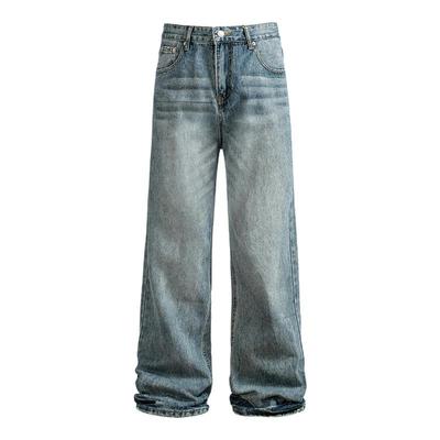YORAINBOW 秋冬新品直筒做旧微喇猫须牛仔裤直筒工装松弛感百搭