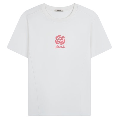 MARDI官方正品经典玫瑰时尚百搭短袖T恤休闲圆领上衣女2026夏新款