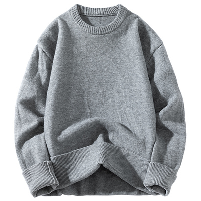 日系复古圆领毛衣长袖针织衫