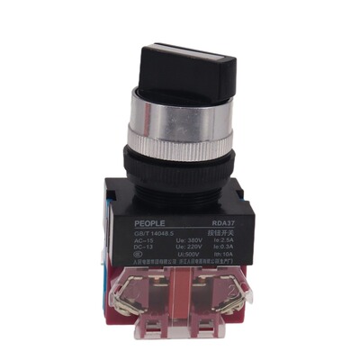 人民电器PEOPLE选择按钮开关RDA37-11X2K 20X3黑色旋钮Y090 NP4