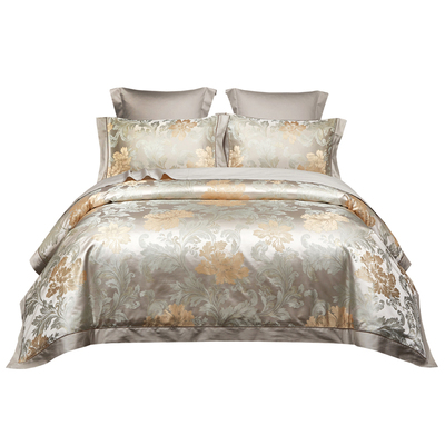 高端欧式床单提花贡缎四件套全棉