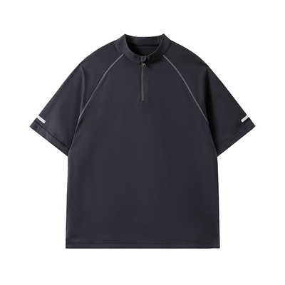 运动风插肩袖宽松型情侣短袖体恤