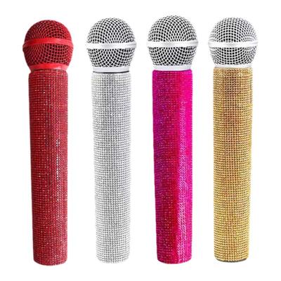 话筒道具舞台表演镶贴钻假麦克风