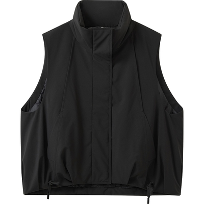 播商场同款慵懒黑色羽绒马甲女25秋冬新款立领上衣BDS4MD3915