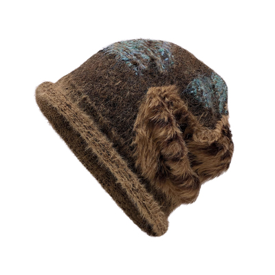 大头围毛绒堆堆帽冷帽秋冬美拉德