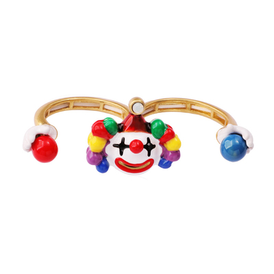 珐琅双环戒指可调节连体少女心