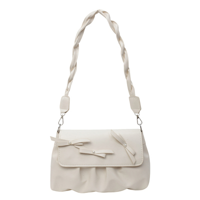 麦瑞雅小众质感蝴蝶结褶皱小方包