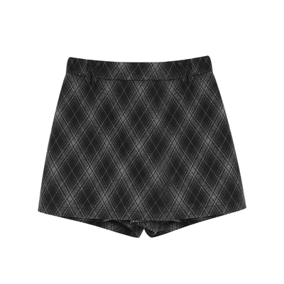 MULVAN 迷雾航线 复古格纹a字半身短裙女防走光显瘦气质包臀裙裤