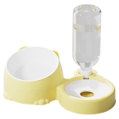 猫碗双碗陶瓷自动饮水狗碗