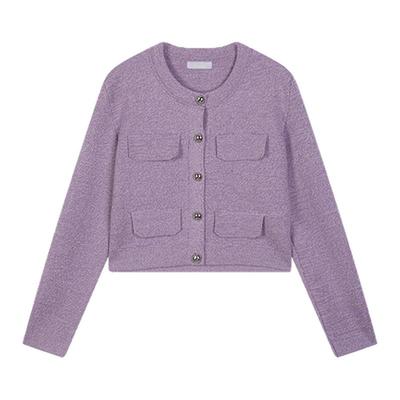 MOUSSY 2026早春新品温柔优雅风短款小香风针织开衫028IAB70-1059