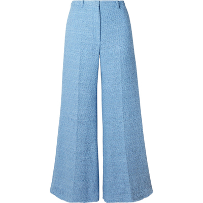 【折扣】Oscar de la Renta 女棉质混纺花呢喇叭裤休闲裤