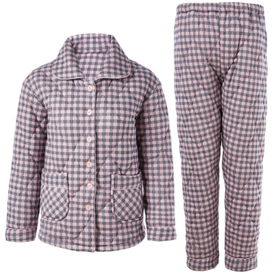 圆人家居服套装纯棉夹棉加厚