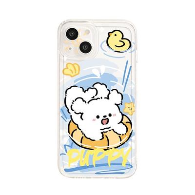 小狗游泳情侣手机壳可爱小众趣味