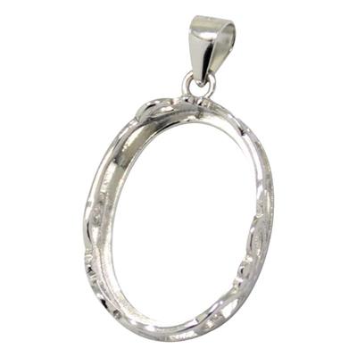 男女款S925纯银DIY镶嵌吊坠空托