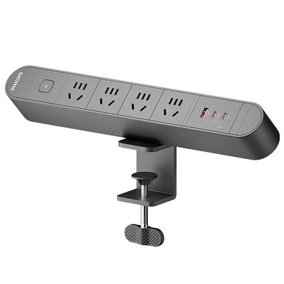 飞利浦桌面插座桌夹式办公室插排带usb电源排插接线板30W定做pdu